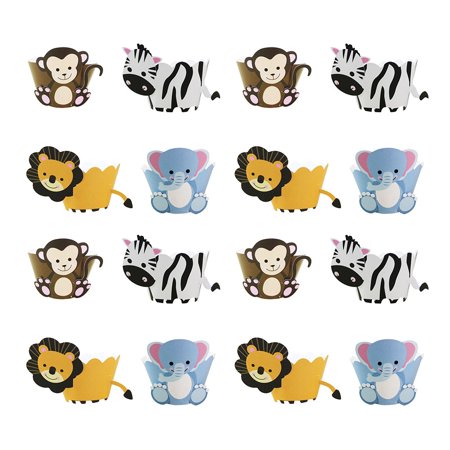 24 Sets Lovely Cartoon Animals Patterns Cupcake Wrappers Paper Baking ...