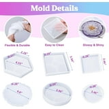 LET'S RESIN Coaster Kit, DIY Epoxy Resin Kit, 16oz Resin, Molds, Mica ...