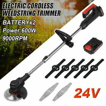 Cordless Weed Eater String Trimmer, Lightweight Push Lawn Mower with 3 ...