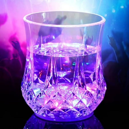 Flash Light Up Cups Set of 4,Liquid Activated Multi Color LED Glasses ...