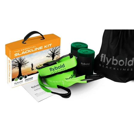 flybold Slackline Kit | Slack Line Longer 57 ft Line with Tree ...