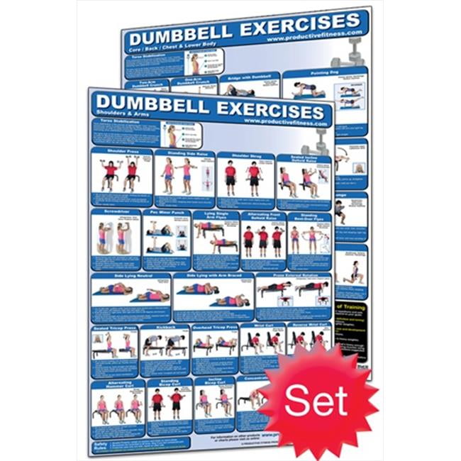 Productive Fitness CD-Set Dumbbell Poster Set - Laminated only ...