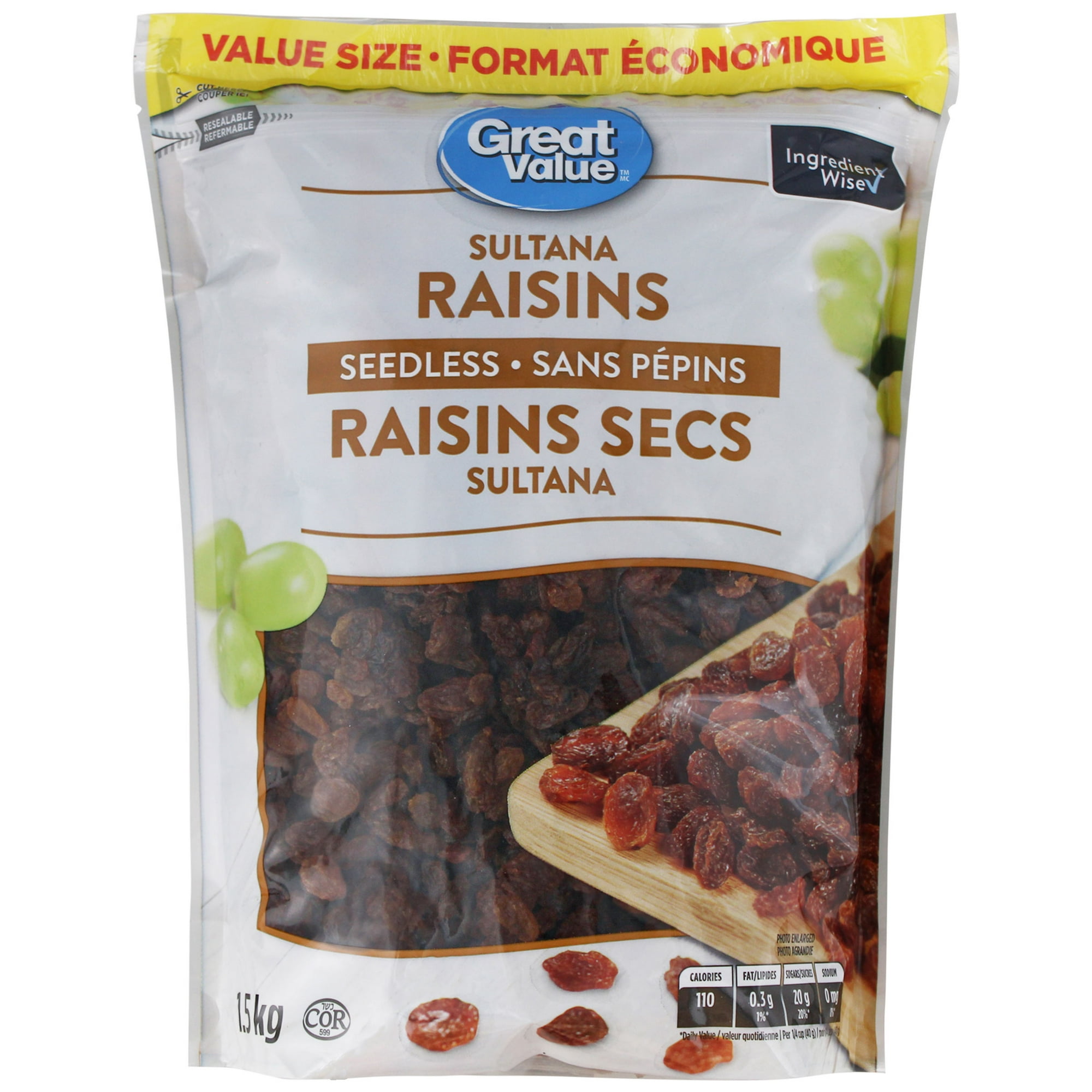 Click here for Great Value Seedless Sultana Raisins 1.5 Kg prices