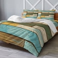 4 Piece Duvet Cover Set Twin, Farm Barn Vintage Wood Grain Soft ...