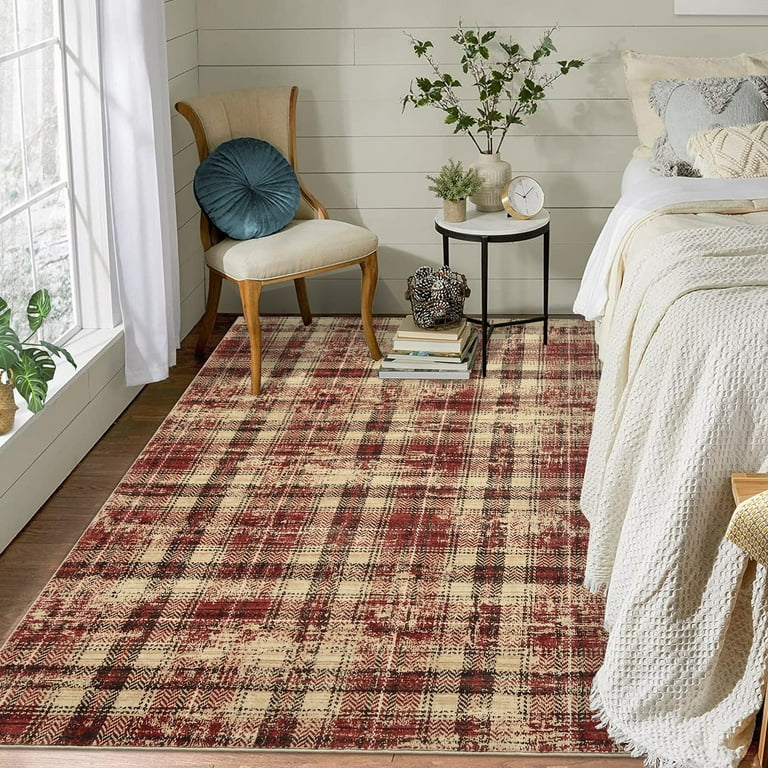 Red Plaid Area Rugs