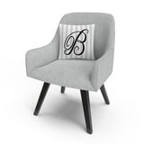 Gray Striped Ornate Letter Script B By Abc 16 X 16 Decorative Throw ...