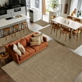 Brown 3x5 Area Rugs, Farmhouse Burlap Solid Beige Color Modern Linen ...
