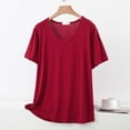AGKIZG Solid Color Crew Neck Short Sleeve Base Tee Thin Lightweight ...