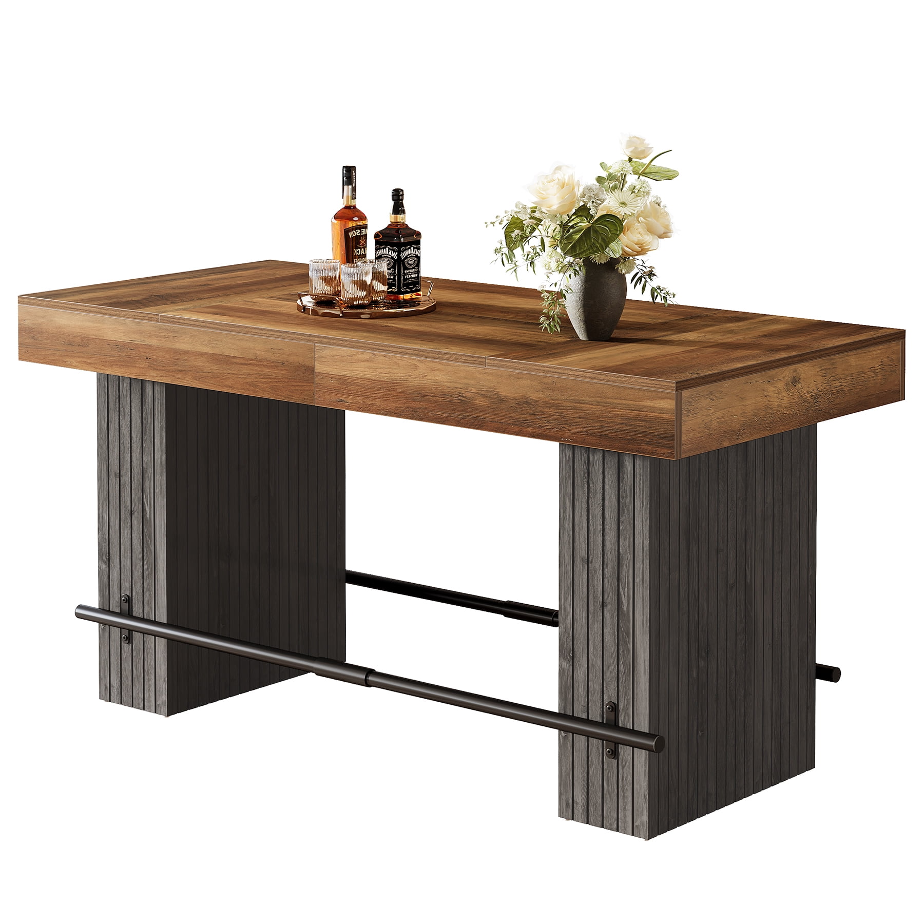 Click here for Fnova 63 Inch Industrial Bar Height Table With Dua... prices