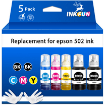 Epson EcoTank 502 Ink Bottles, Black Cyan Magenta Yellow, High-Capacity ...
