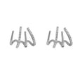 batmeuy 1 Pair Stud Earrings Four Claws Row Rhinestone Jewelry Fashion ...
