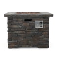 Stone Gray 33 Square Magnesium Oxide Fire Pit - 40000 BTU, Lightweight ...