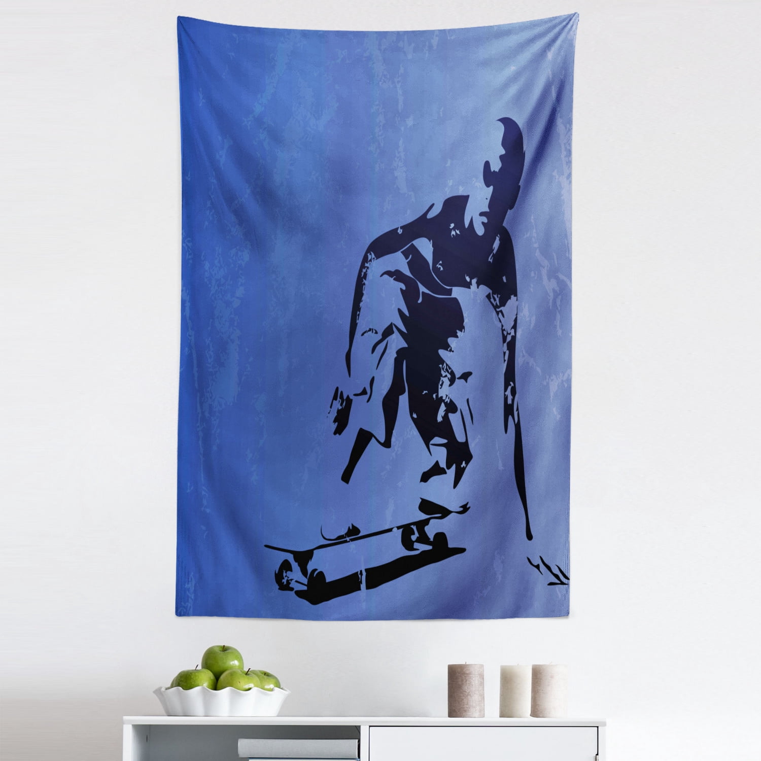 Teenage Tapestry, Abstract Vector Illustration of a Young Skaterboy ...