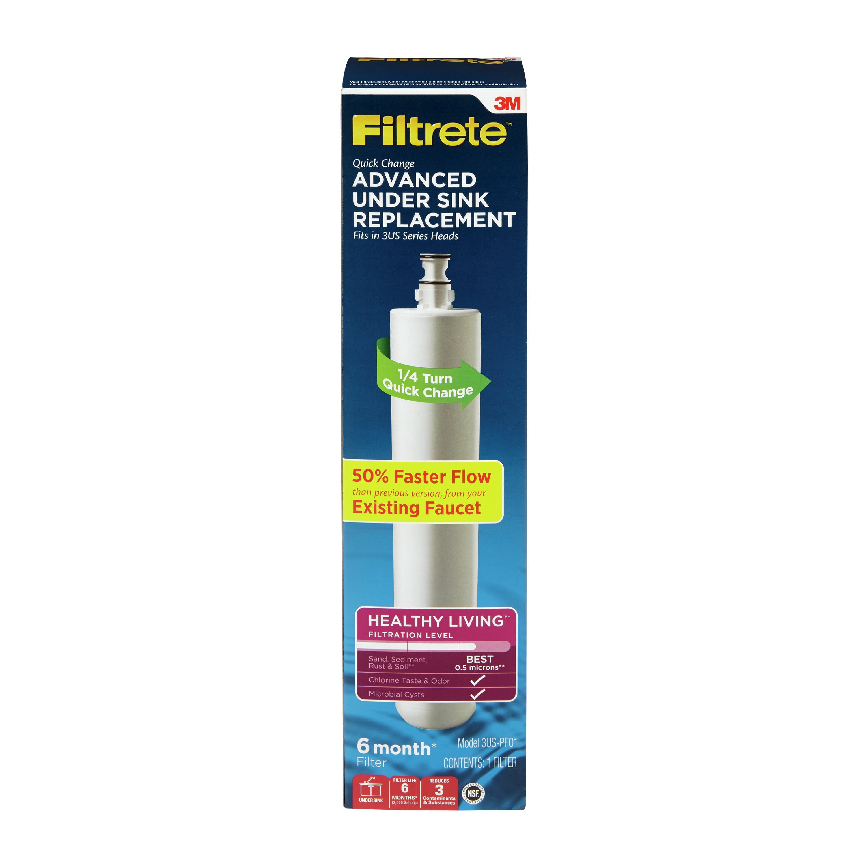 Filtrete Advanced Under Sink Quick Change Water Filtration Filter, 3US ... Filtrete Advanced Under Sink Quick Change Water Filtration Filter, 3US ...