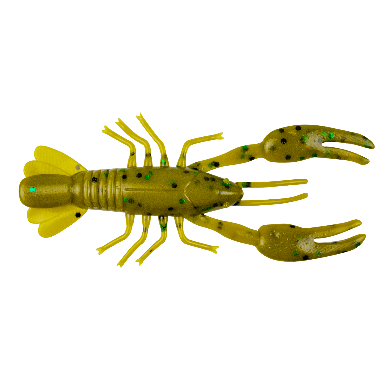 YUM Ned Craw Soft Plastic 2" Amber Green Flake 7 Count - Walmart.com