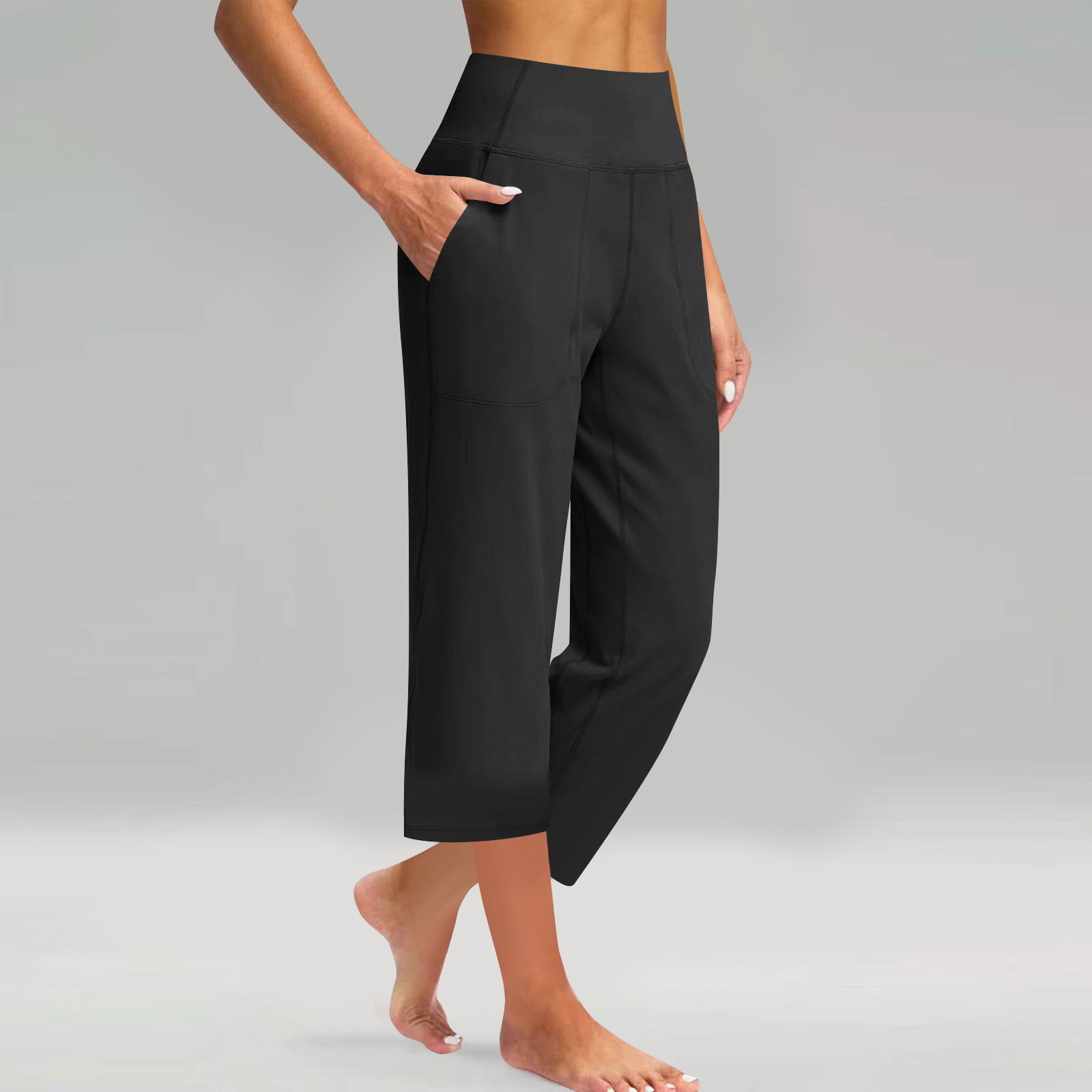 Click here for Tarylea Capri Pants For Women Solid Color Wide Leg... prices
