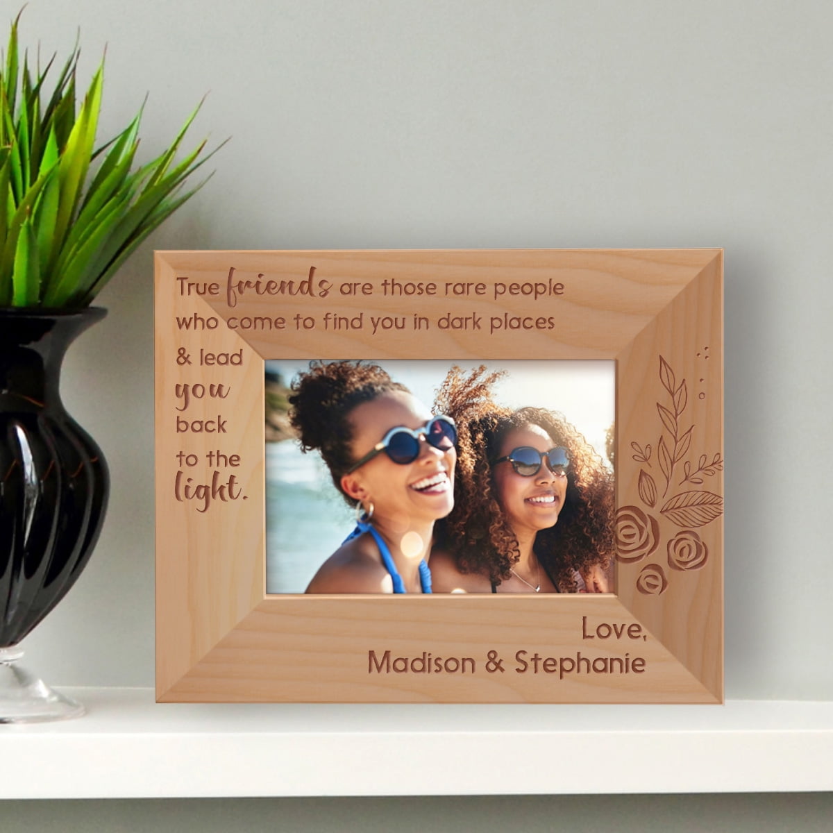 True Friends Personalized Wooden Frame-5" x 3 1/2" Brown Horizontal ...