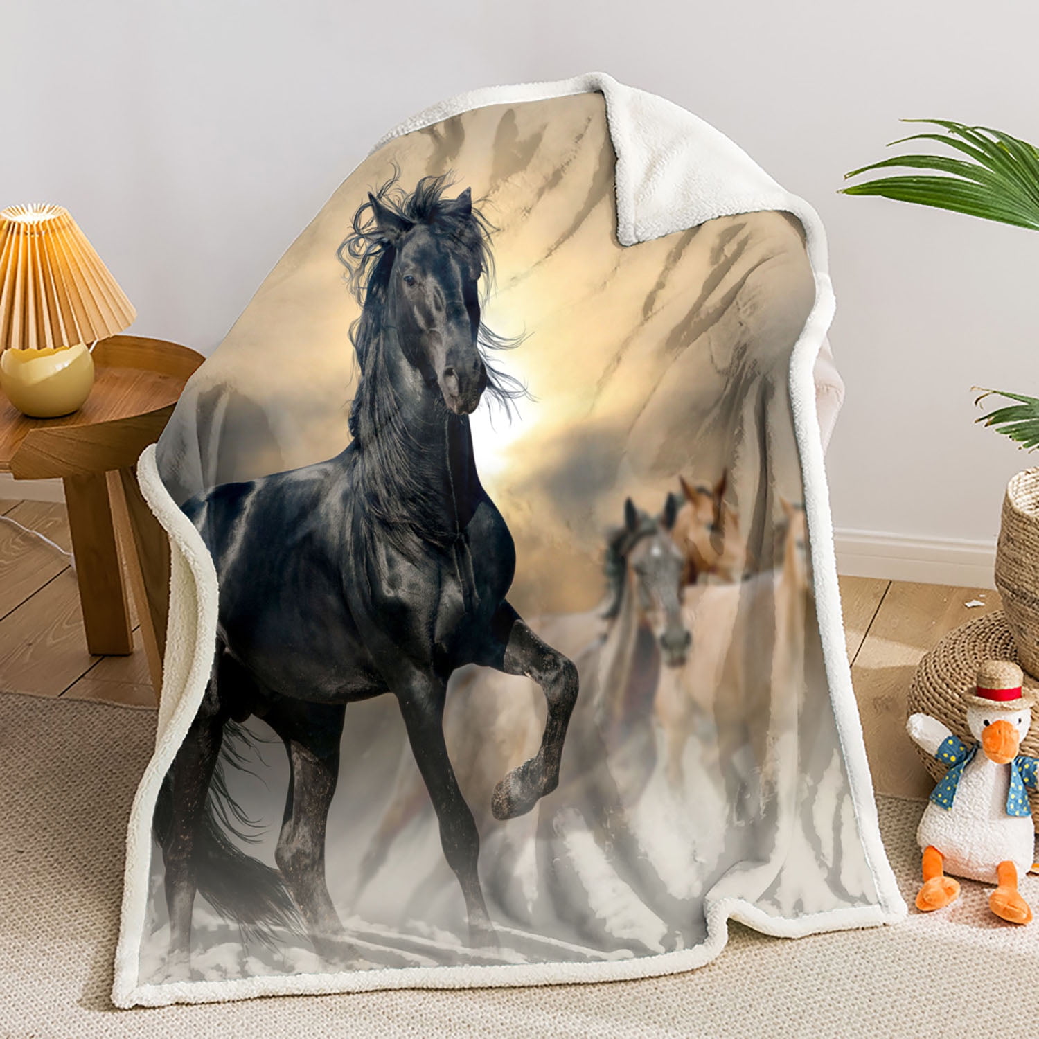 Hosima Lamb Wool Blanket With Various Cute Animal Patterns, Soft ...