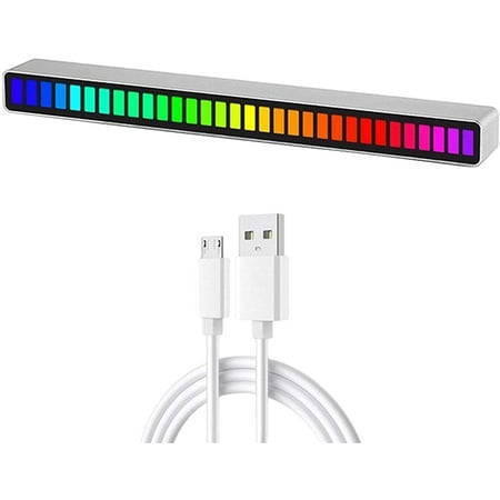 Sound Reactive LED Light Bar, 32 Bit Colorful Sound Control Music ...