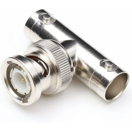 ANHAN BNC Male to 2 BNC Female Adapter 3 Way Tee T Type Triple Jack Connector Splitter Connector ...