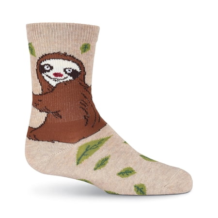 K. Bell Kids Sloth Crew Socks, Kids 11-4 Medium, Oatmeal | Walmart Canada