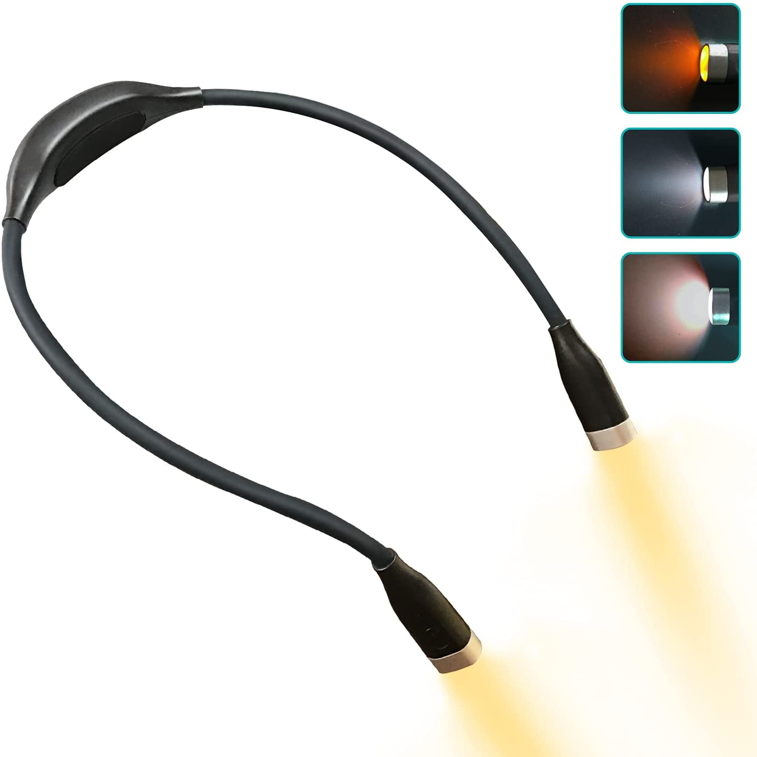 Hopedone LED Neck Reading Light, Rechargeable Book Lights for Reading ...
