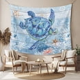 Blue Turtle Coastal Large Tapestry for Bedroom Wall Hanging Tapestry ...