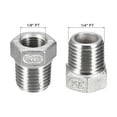 Uxcell Hex Reducing Bushing, Male to Female Pipe Fitting Reducer Adapter 1/4 PT x 1/8 PT ...