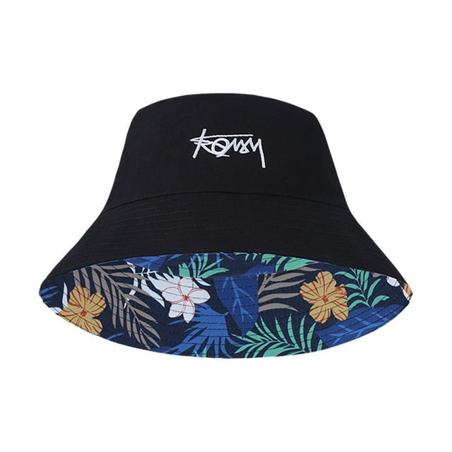 Summer Unisex Sun Protection Cap Double-sided Bucket Reversible Hat ...