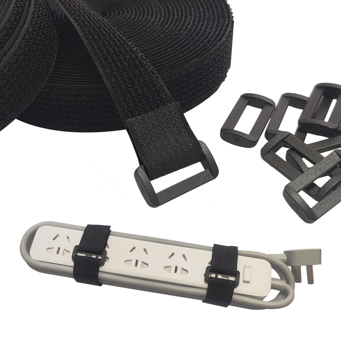 Velcro Strap Hook And Loop Cable Straps - 40ft With 60 Buckles ...