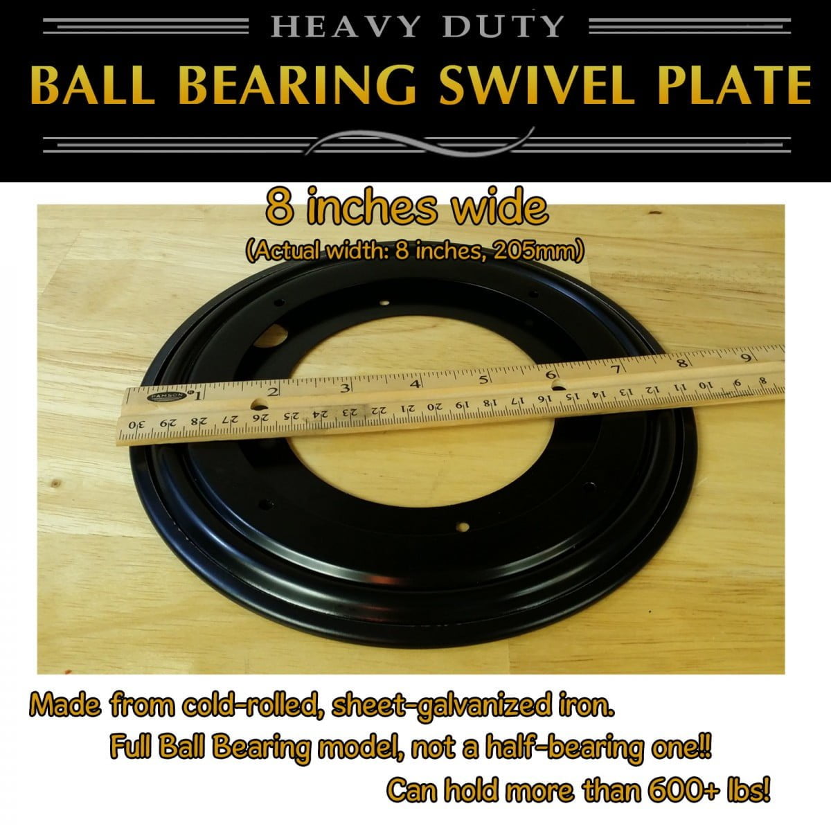 8" Lazy Susan Swivel Plate Turntable Full Ball Bearing Thin Profile for ...