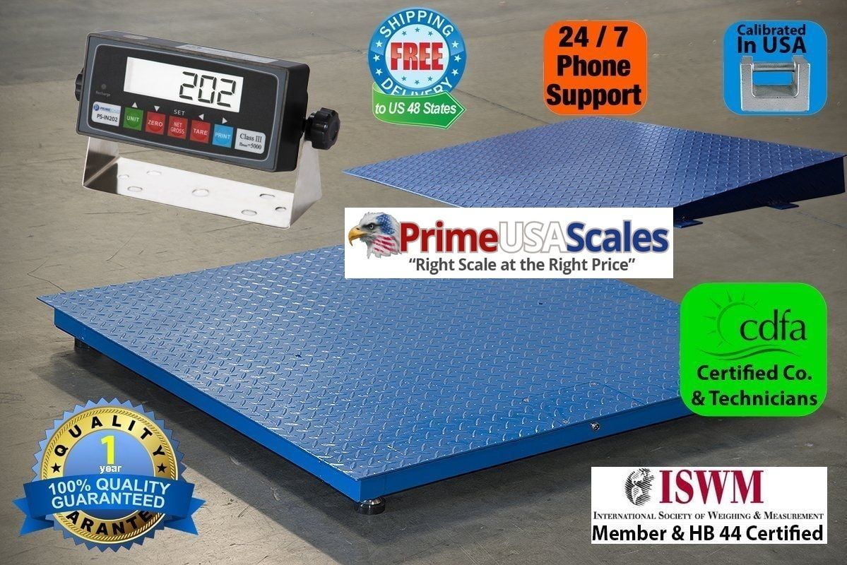 Floor/Pallet/Platform 5000 LB by 0.5 LB 48 x 48 Inches Floor Scale with ...