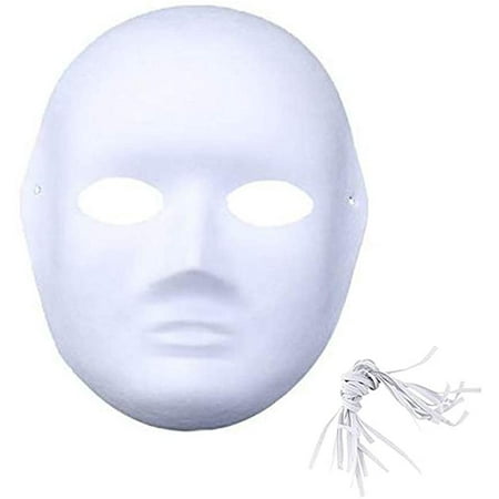 DIY White Paper Mask Pulp Blank Hand Painted Mask Personality Creative ...
