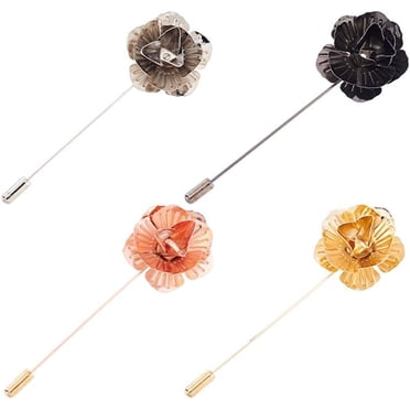 Ludlz Men's Lapel Pin Lapel Flower Pins Boutonniere Pin Handmade Rose ...