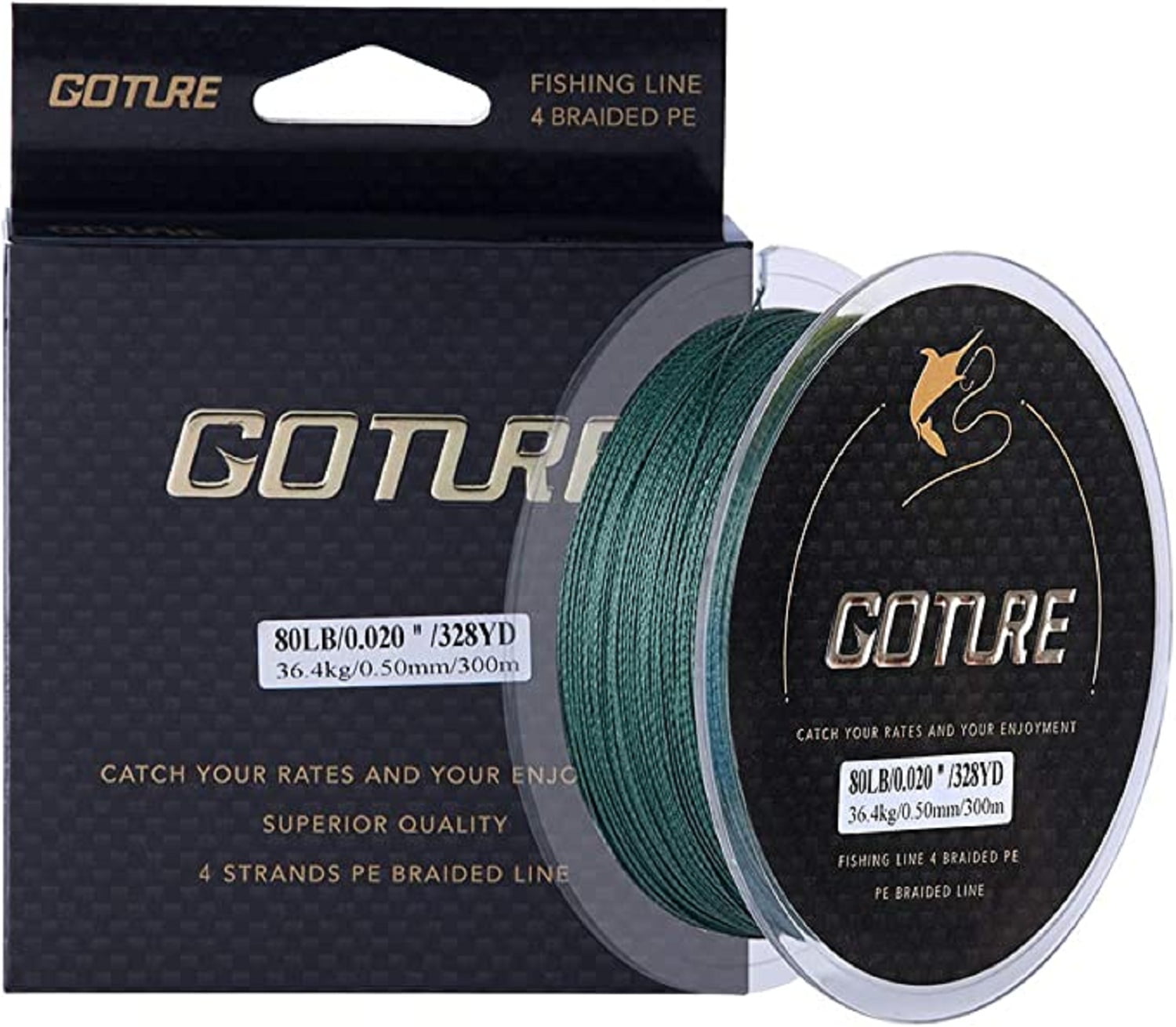 Goture 4-Strand Weave//Braided Fishing Line 8-93LB No Memory Smooth ...