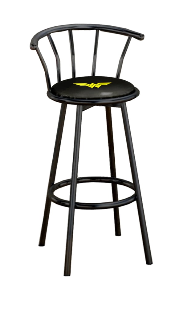 The Furniture King Bar Stool Black Metal with a Comic Superhero Themed ...