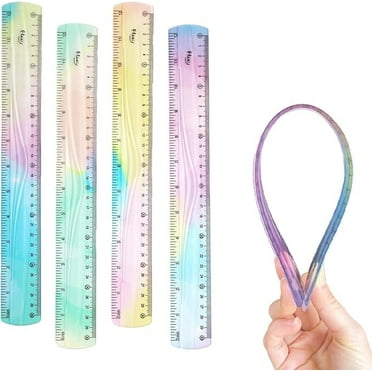 Yhmxh Flexible Ruler, 12 Inch Rubber Plastic Ruler, Transparent ...