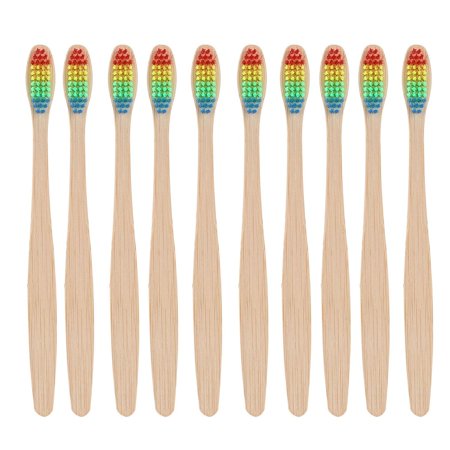 FANCY Organic Eco-Friendly Bamboo Toothbrush For Kids 10-Pack ...