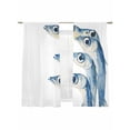 Abstract Blue Ocean Fish Chiffon Sheer Curtains 72 Inches Long ...