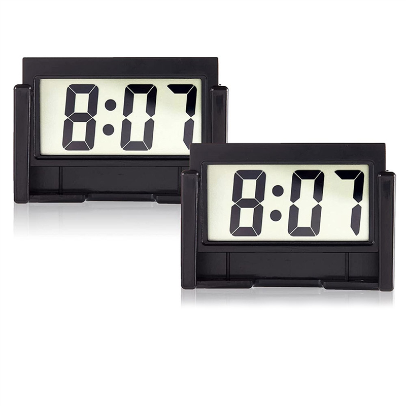Small Digital Car Dashboard Clock Battery Operated LCD Time Display ...