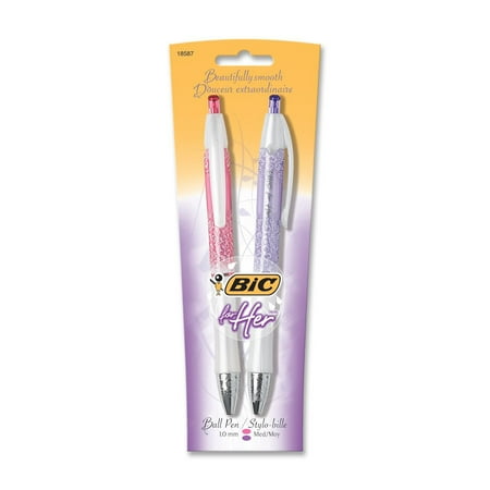 BIC for Her Ballpoint Pen, 2pk - Walmart.com