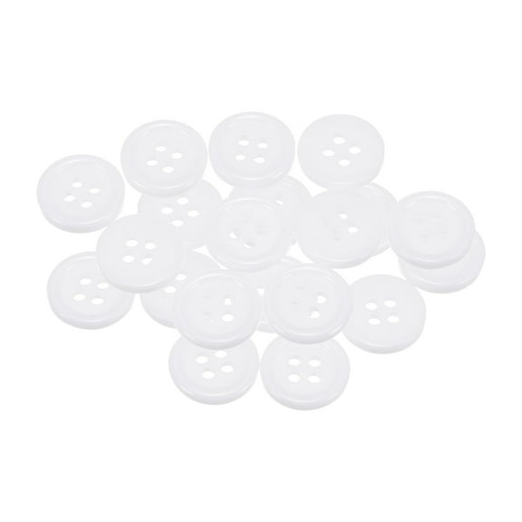 Uxcell 50Pcs 40L Sewing Buttons 1"(25mm) Resin Round Flat 4-Hole Craft ...