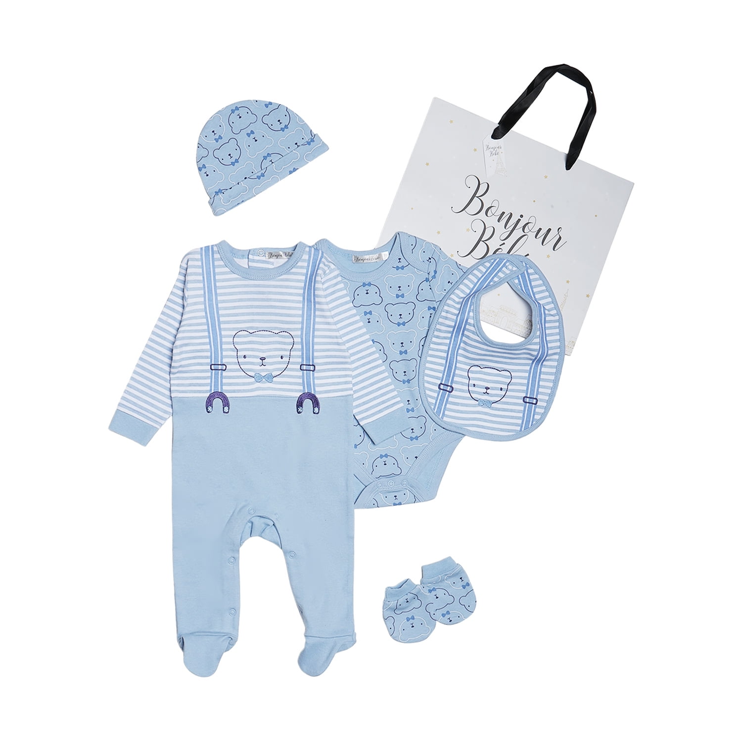 Click here for Bonjour Bebe Teddy Bear 5-Piece Layette Set - 100... prices