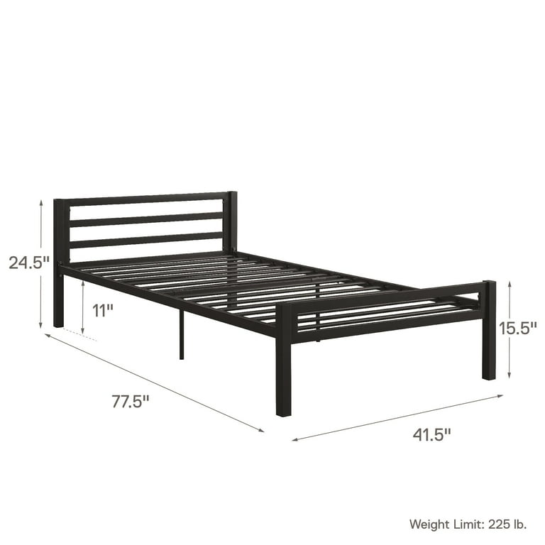 Mainstays Premium Metal Twin Bed Black Walmart