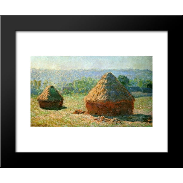 Grainstacks at the End of Summer, Morning Effect 20x24 Framed Art Print ...