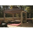 ACACIA 14' x 14' Aluminum Frame with OutDura Soft Top Gazebo in Storm ...