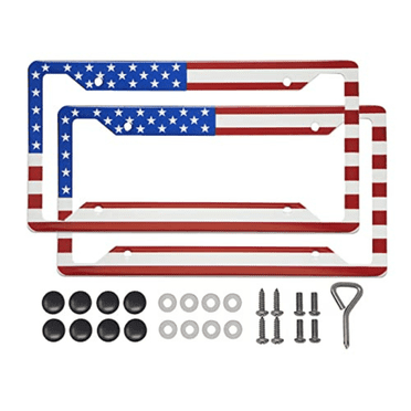 United States Patriotic Flag Pattern License Plate Frame - Walmart.com