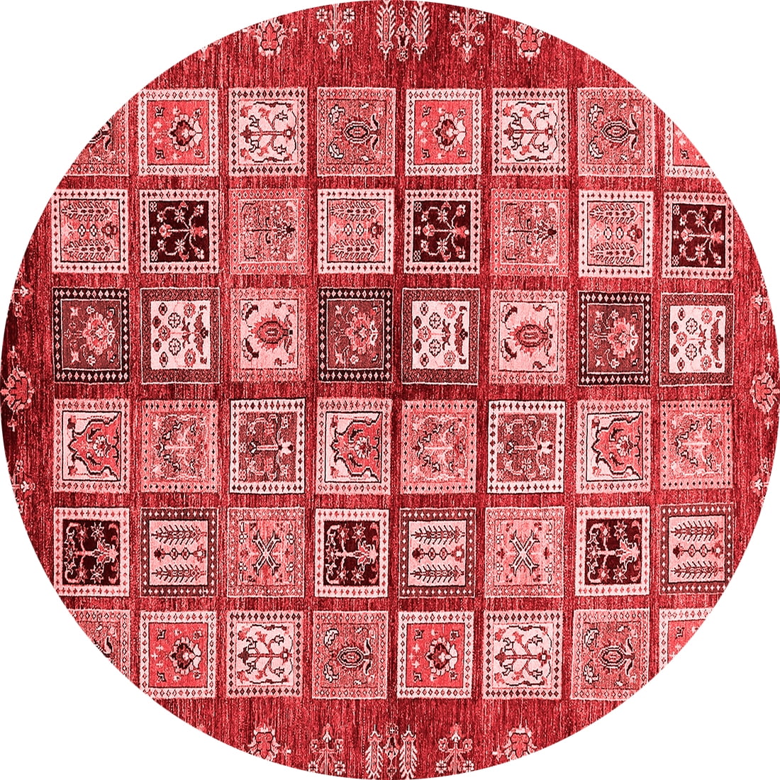 Ahgly Company Indoor Round Abstract Red Modern Area Rugs, 6' Round ...