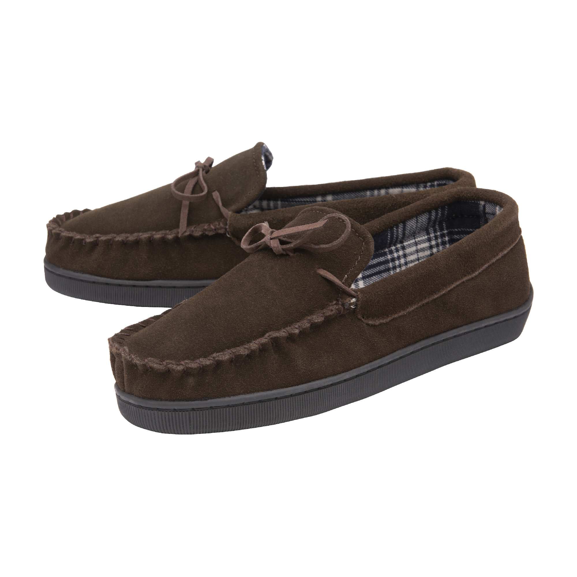 Click here for Dunlop - Mens Suede Leather Faux Fur Lined Moccasi... prices