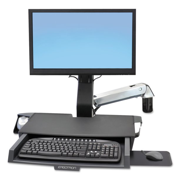 Ergotron StyleView Sit-Stand Combo System with Worksurface, Polished ...